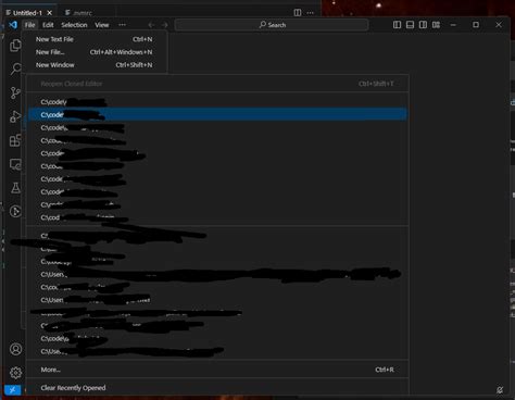 Recent Project Menu On Small Window Is Too Wide Issue Microsoft Vscode Github