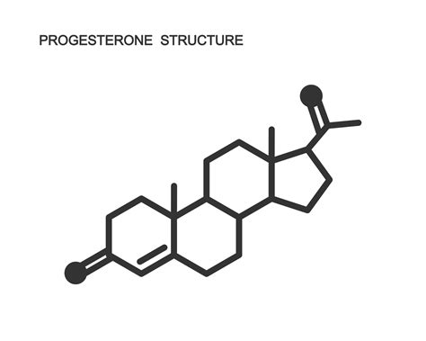 Progesteron Kvinna Sex Hormon Kemisk Molekyl Strukturera Steroid Av Menstruations Cykel