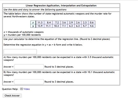 Linear Regression Application Interpolation And Chegg Com