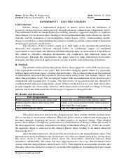 Exploring Electric Charges Principles Experiments Course Hero