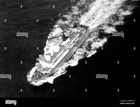 An Aerial Port Bow View Of A Soviet Balzam Class Intelligence