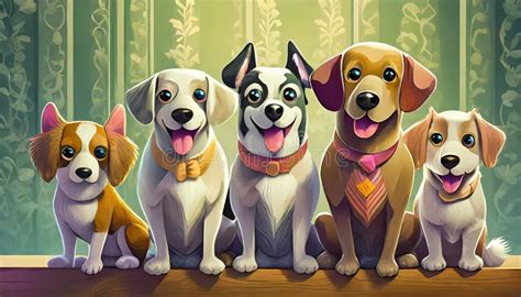 шарли собака мультфильм персонаж обои с эмоциональным языком тела Иллюстрация штока