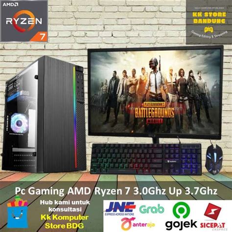 Jual Pc Desktop Amd Ryzen Ram Gb Full Set Monitor Siap Pakai Komputer Rakitan Gaming Di