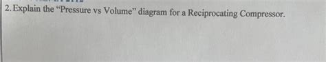 Solved 2 Explain The Pressure Vs Volume Diagram For A
