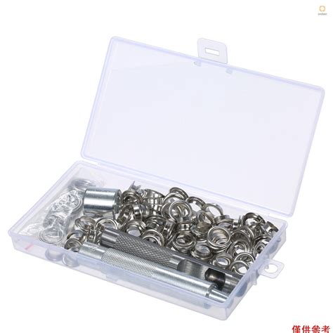 100 Sets 10mm 3 8 Inch Grommet Kit Silver Sewing Eyelet Kit With Installation Tools Hole Puncher
