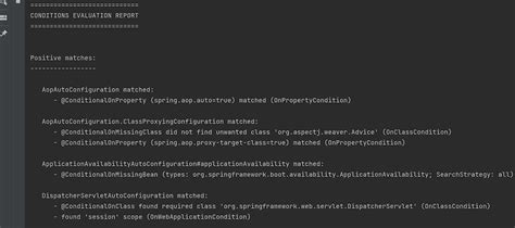 Java 스프링부트 Conditions Evaluation Report 제거