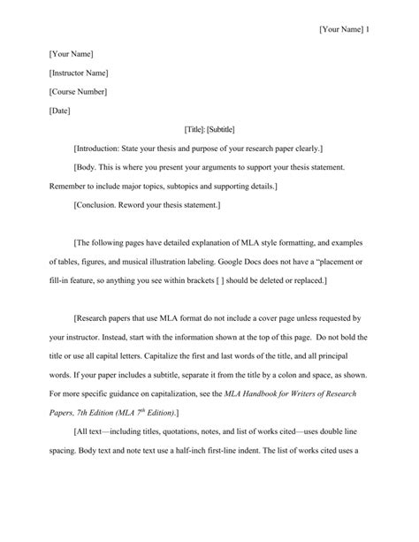 MLA Formatting Guide For Research Papers