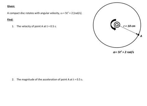 Solved Given A Compact Disc Rotates With Angular Velocity Chegg