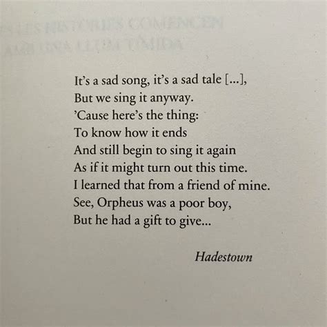 Hadestown Senior Quotes Saddest Songs Pretty Words