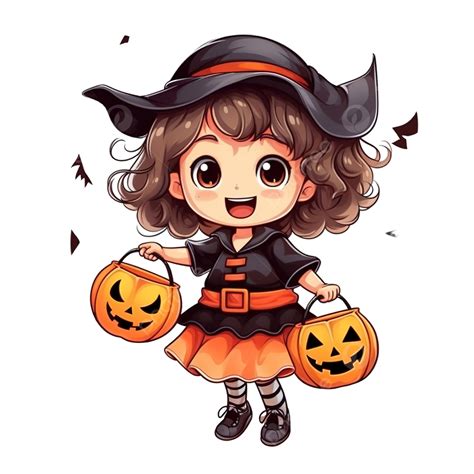 소녀는 할로윈을 축하하며 Withch 의상을 입는다 해피 할로윈 데이 할로윈 소녀 할로윈 마녀 Png 일러스트 및 이미지 에 대한 무료 다운로드 Pngtree