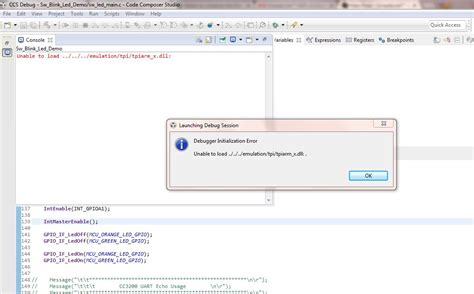 CC Debug Error On CCS V Code Composer Studio Forum Code Composer Studio TI E E
