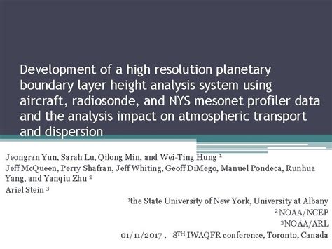 Development Of A High Resolution Planetary Boundary Layer