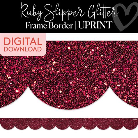 Ruby Slipper Glitter Bulletin Board Borders Printable Classroom De Schoolgirl Style