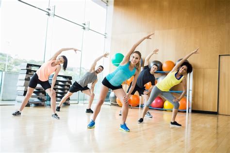 Premium Photo Fitness Class Exercising In The Studio