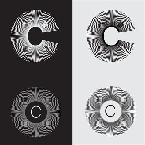 문자 C 로고 세트 프리미엄 벡터
