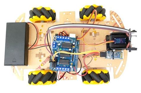 會漂移橫走的arduino避障車自走車套件 提供程式碼可手機操控 Uno接l239d驅動小車mecanum輪子底盤電池 Yahoo奇摩拍賣