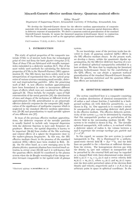 Pdf Maxwell Garnett Effective Medium Theory Quantum Nonlocal Effects