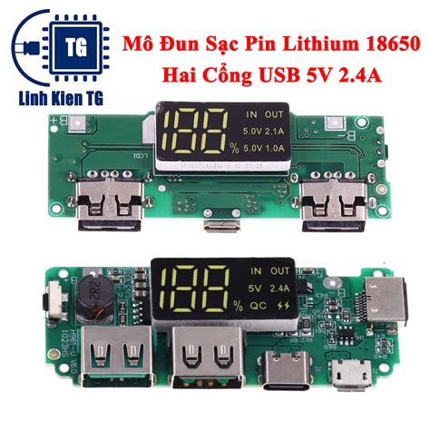 Mô Đun Sạc Pin Lithium Hai Cổng USB V A Micro Type C USB Cho Điện Thoại Shopee Việt Nam