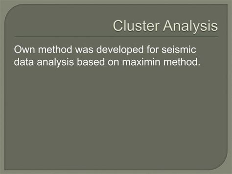 Analysis Of Seismic Data By Clustering And Data Pptx Databases Computer Software And