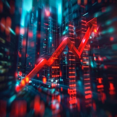 A Red Graph Is Being Graphed Over A Red Line Premium Ai Generated Image