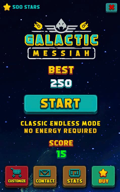 Galactic Space Shooter Menu Ui Design Two On Pantone Canvas Gallery