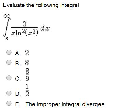 Solved Evaluate The Following Integral Chegg