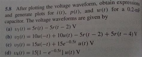 Solved 58 After Plotting The Voltage Waveform Obtain