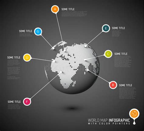 World Map Globe With Pointer Marks Stock Vector Illustration Of Position Country