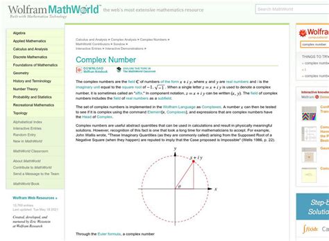 Wolfram Math World Complex Number Handout For 9th 10th Grade