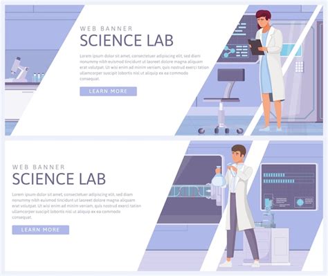 Premium Vector Science Lab Banners In Flat Design