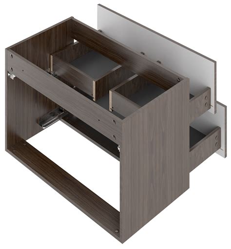 Szafka łazienkowa z umywalką Stella 80 cm ryflowane fronty orzech czarny mat Selsey