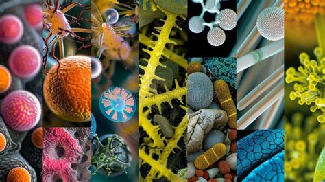 A Collage Of Different Microorganisms Each Labeled With Its Unique Role In The Decoding Of