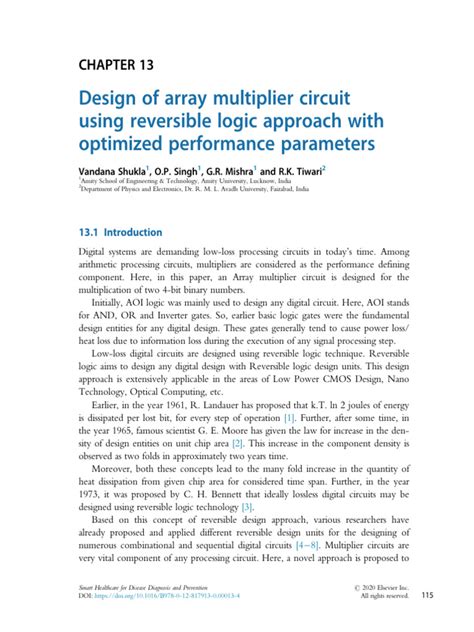 Shukla 2020 Pdf Logic Gate Computing