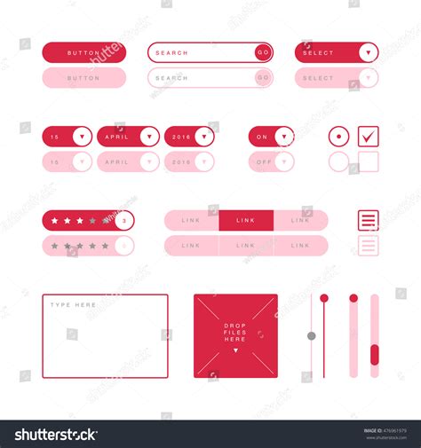 Ui Design Elements Vector Button Search Stock Vector Royalty Free Shutterstock