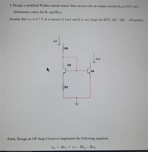 Solved 3 Design A Modified Widlar Current Source That Can
