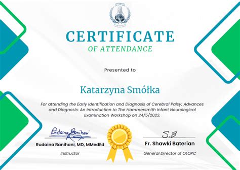 „the Prechtl General Movements Assessment Advanced Course” W Jordanii