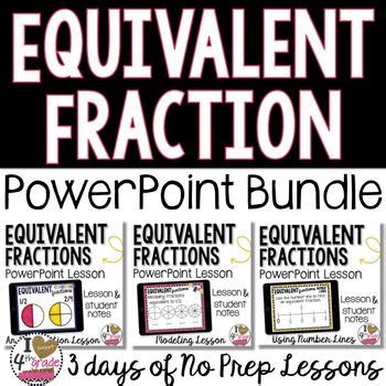 Equivalent Fractions PowerPoint Lesson BUNDLE Powerpoint Lesson Equivalent Fractions Fractions