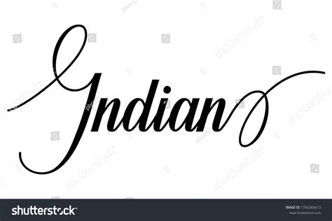 Indian Script Calligraphy Cursive Typography Black เวกเตอรสตอก ปลอดคาลขสทธ