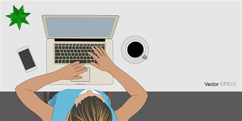 코로나 바이러스 보호 집에서 작업 공동 작업 공간 개념 그림 젊은 사람들 집에서 노트북과 컴퓨터에서 일하는 여성 프리랜서 벡터 플랫 스타일 그림입니다 타자 치기에 대한 스톡