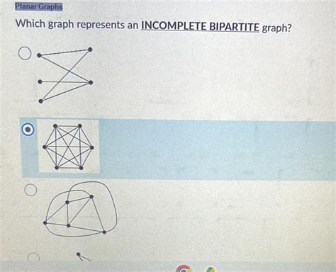 [answered] Planar Graphs Which Graph Represents An Incomplete Bipartite Kunduz