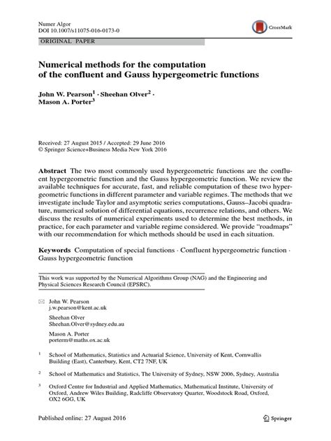 Hypergeometric Final Pdf Function Mathematics Recurrence Relation