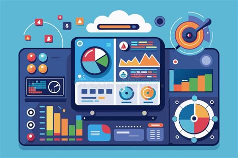 A Customizable Dashboard Showcases Colorful Charts Graphs And Metrics