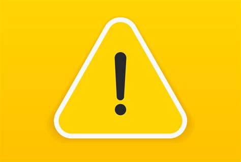 Caution Icon Exclamation Mark Warning Signs Isolated Attention Triangle Symbol On White
