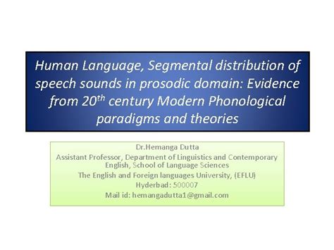 Human Language Segmental Distribution Of Speech Sounds In