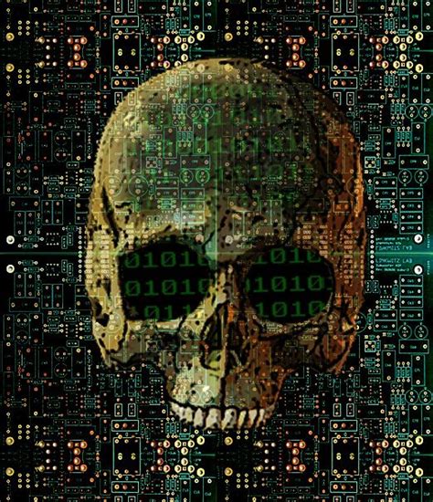 Binary Skull Artwork