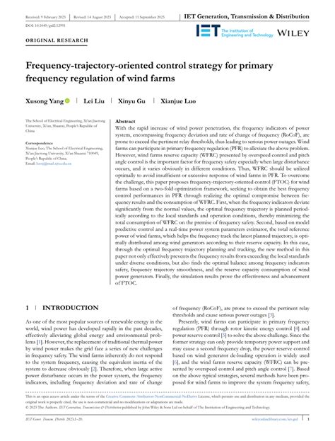 pdf frequency‐trajectory‐oriented control strategy for primary
