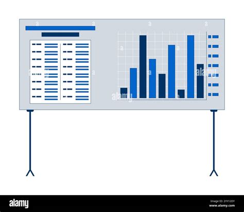 Presentation Board With Bar Chart 2d Cartoon Object Stock Vector Image And Art Alamy