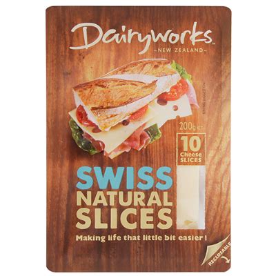 Dairyworks Swiss Cheese Slices 200g Fridge Deli And Eggs New World