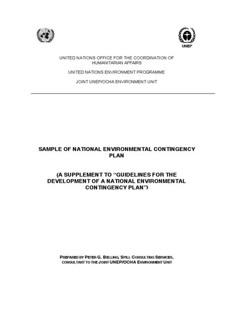 National Environmental Contingency Plan Sample Pdf Pollution