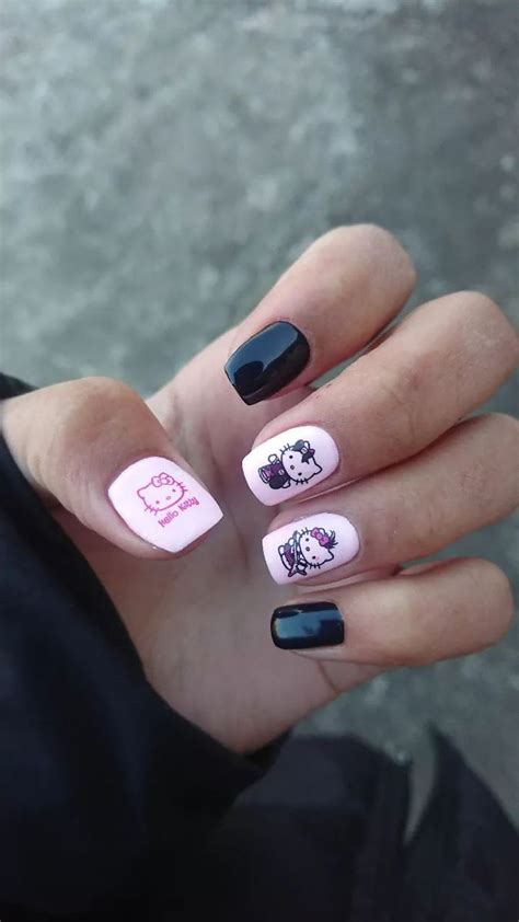 ногти с хэллоу китти Nails Hello Kitty Pink Nails